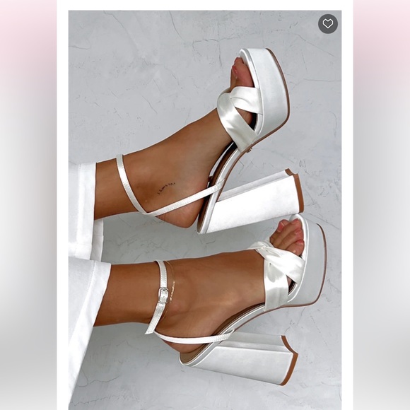 White Fox Boutique | Shoes | Silk Platform Block Heel | Poshmark